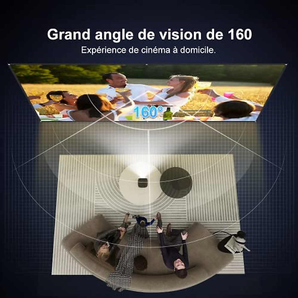 WEWATCH Light Rejecting Projector Screen, 120 inch Optical Layer Material Silver Gray Projection Movies Screen 16:9 HD Foldable Anti-Crease Portable for Home Theater Outdoor Indoor