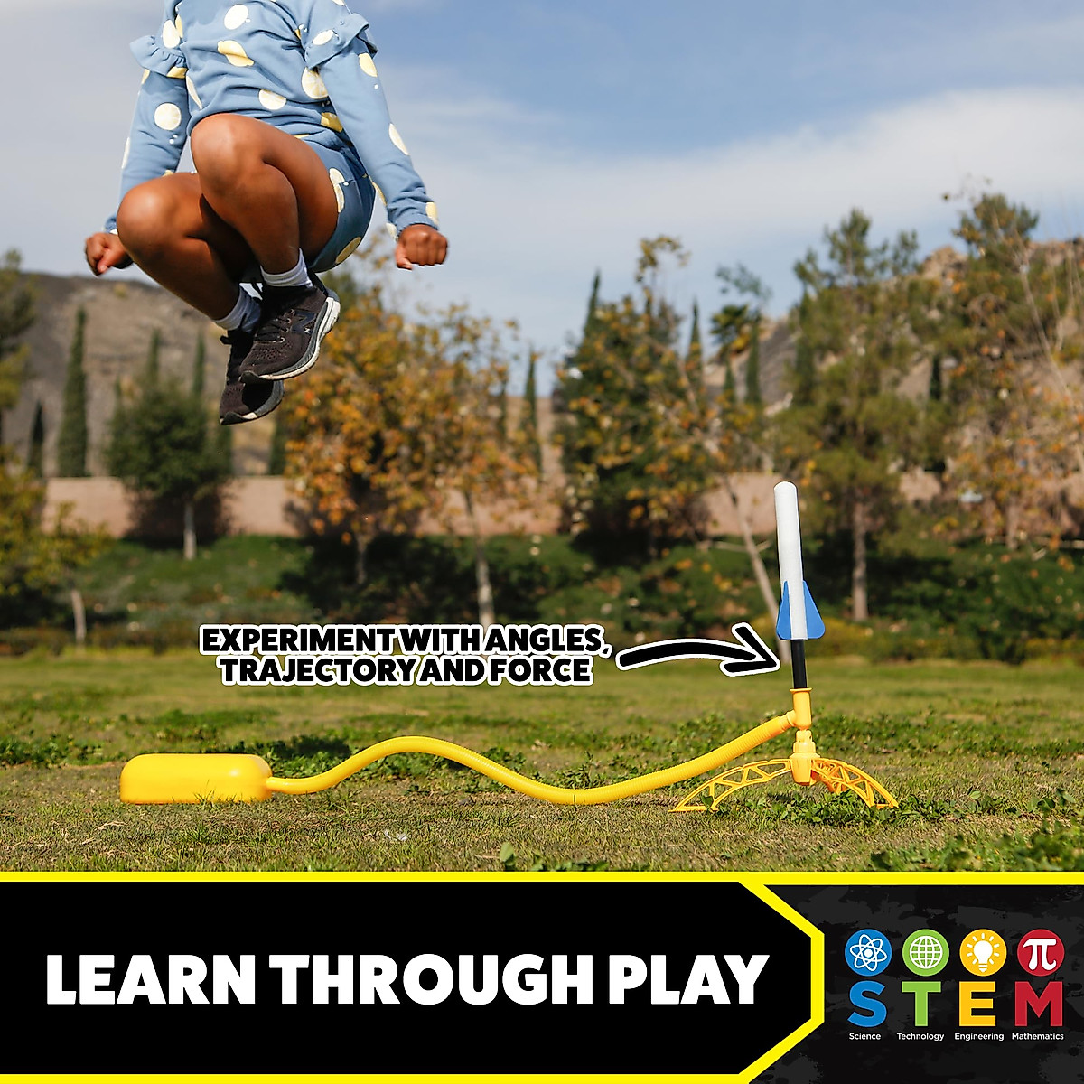 Stomp Rocket Jr Glow Rocket Refills - 6 Glow-in-The-Dark Rockets - Replacement Set for Soft Foam Rocket Launcher - Fun Outdoor Kids Toys Gift for Boys & Girls - Ages 3 & Up