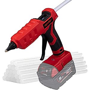 Cordless Hot Glue Gun for Milwaukee 18V Battery, 100W Handheld Battery Powered Glue Gun Kit with 20PCS Full Size Glue Sticks for Arts & Crafts & DIY, Tool Only (Battery NOT Included)