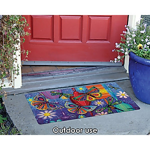 Toland Home Garden 800025 Bright Wings Summer Door Mat 18x30 Inch Butterfly Outdoor Doormat for Entryway Indoor Entrance