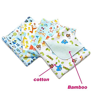 KaWaii Baby Waterproof Change Mat, Reusable, Changing Pad for Bed, Travel, Bed and Stroller Sheet, Mattress Protector, Zoo, 19.5 x 27.5" Newborn to 12 Months