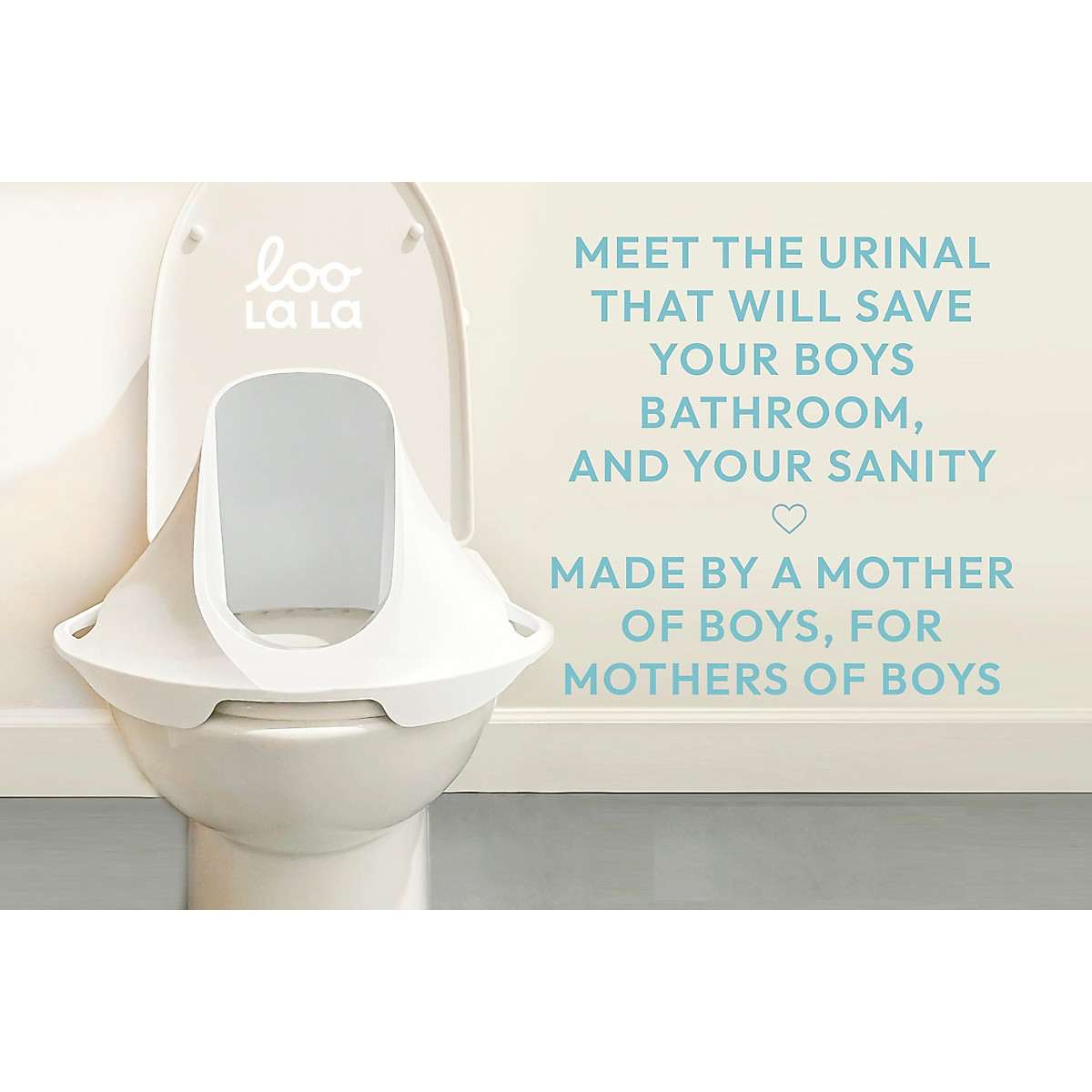 The Otter Topper | Urinal Adapter for Potty Training and Beyond, Easy-to-Clean, Made in USA, Age 2-7 Boys' Urinal Trainer with Sleek Design to Keep Kids' Bathroom Clean from Loo La La
