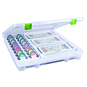 ArtBin 6945AB Super Satchel Cartridge & Electronic Cutting Tool Organizer, [1] Plastic Storage Case, Clear