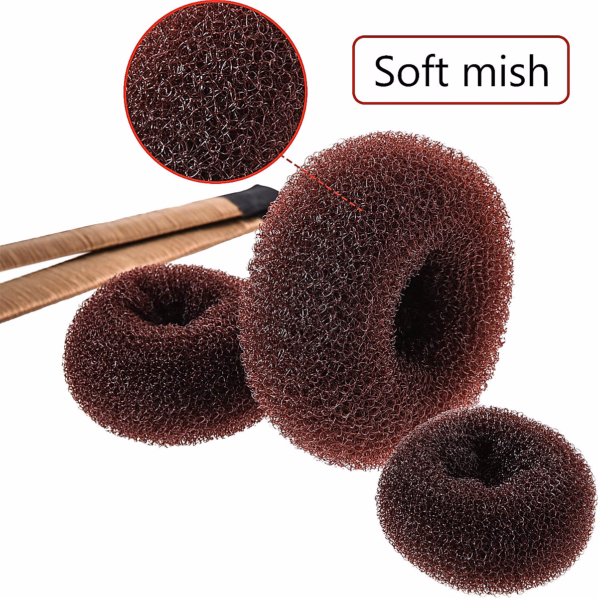 Bun Shaper Set with Donuts, Markers, Ponytail Tools, Bobby Pins, and Elastic Bands for Women and Kids