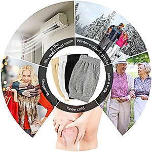 Geyoga 4 Pairs Knee Warmers for Women Men Knee Braces Liner Sleeve Supports Knee Compression Sleeve Winter Cycling Ski Running (White, Black, Nude Color, Gray, Medium)