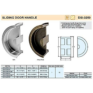 Sugatsune, Lamp DSI-3250-45 Door Hardware, 304 Stainless Steel, Satin