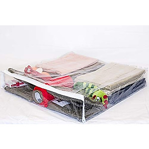 Clear Vinyl Zippered Storage Bags 23 x 23 x 4 Inch 5-Pack