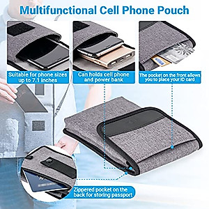 KIWIFOTOS Travel Cell Phone Pouch Belt Pouch, Phone Holster Crossbody Bag with Shoulder Strap for iPhone Case Holder for Hand with Neck Lanyard Smartphone Memory Card Power Bank Charger Passport