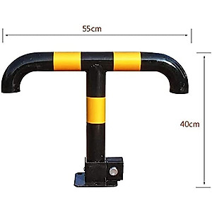 T-Shaped Car Parking Space Lock Bollard Folding Parking Barrier Safety Barrier Lane Interceptor Security Posts for Private Spaces Parking with Screws & Key (Black 55x40cm)