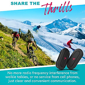 YO AUDIO Bluetooth Intercom Headset for Outdoor Adventure Sports - 2000ft+ Range for Snowboarding, Skiing, Motorcycling, Horseback Riding, Biking, and Climbing - Hands-Free Communication
