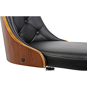 Armen Living Diamond Office Chair in Black Faux Leather and Chrome Finish