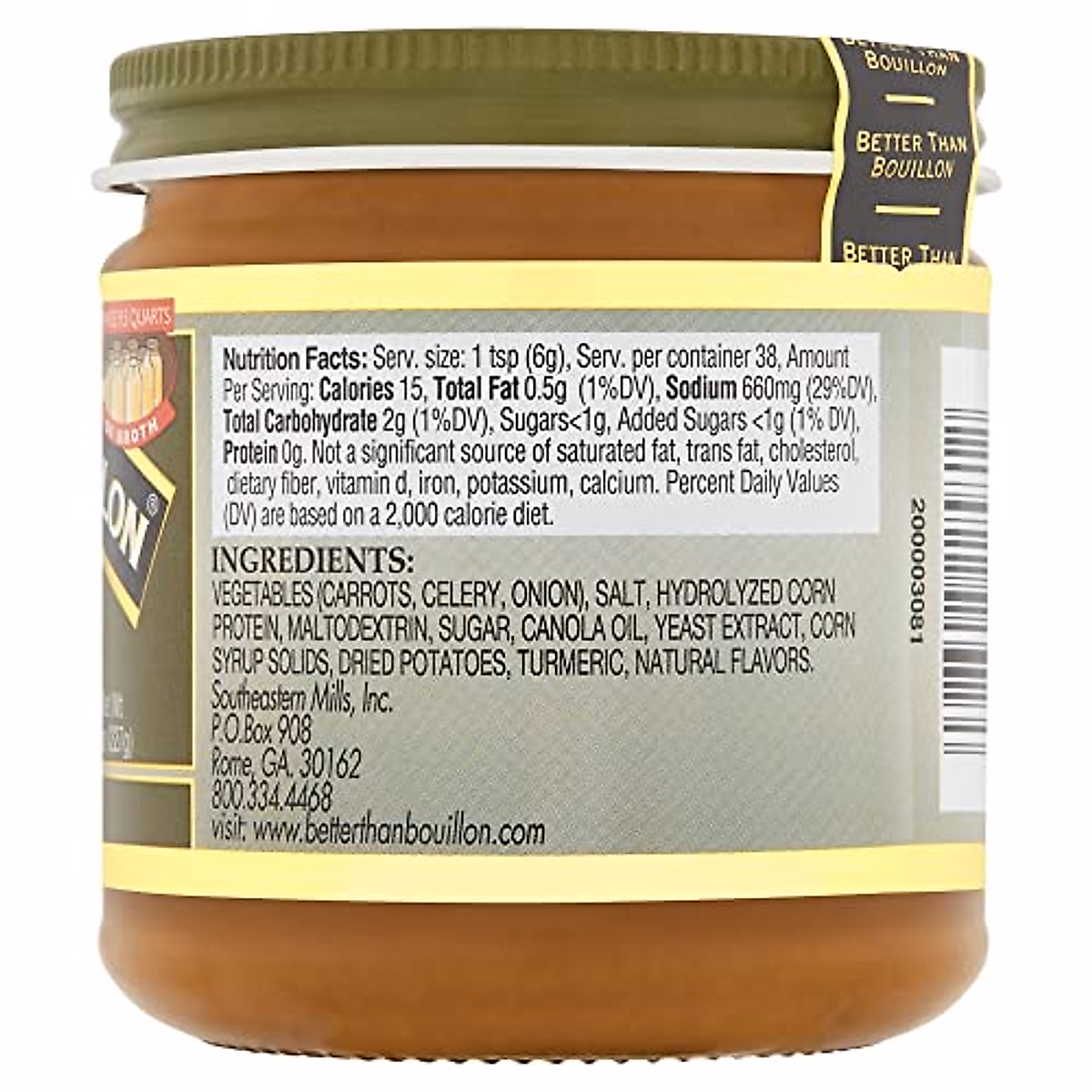 Better Than Bouillon Vegetarian No Chicken Base, Made with Seasoned Vegetables, Certified Vegan, Makes 9.5 Quarts of Broth, 38 Servings, 8 OZ Jar (Pack of 1)