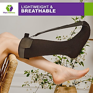 MARS WELLNESS Plantar Fasciitis Stretch Night Sock - For Pain Relief from Plantar Fasciitis and Achilles Tendonitis - Black - S