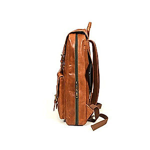 Genuine Leather Chef Knife Bag Retro Backpack | 20+ Slots for Knives and Chef Tools | Hidden Back Pocket for Tablet | Sturdy Knife Bags For Chefs & Culinary Students | Light Brown