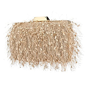 Clutch Purse for Women Cute Handbags Top Handle Evening Bag Crossbody Bag Shoulder Bag for Wedding Party Prom Banquet (Champagne)