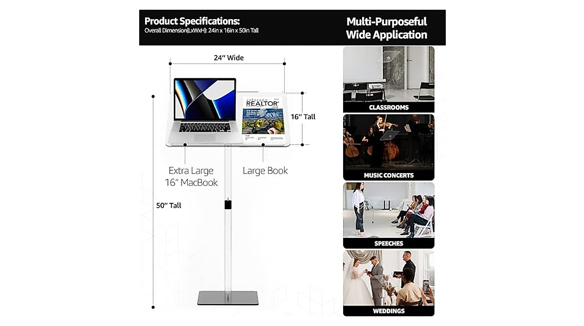 Modern Ultra Clear Acrylic Podium Stand for Events