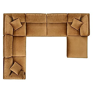 Modway Commix Sectional, Cognac