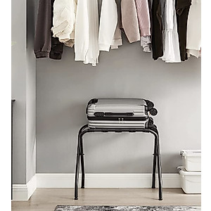 TRAVEL4D 2 Pack Luggage Racks Black Suitcase Stand for Bedroom 2 Foldable Suitcase Holders Heavy Duty Luggage Rack for Guest Room