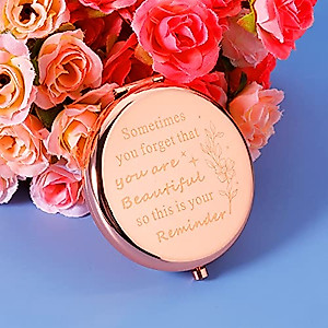 Valentine Gifts for Women Makeup Mirror Birthday Stocking Stuffers Compact Mirror Gifts for Good Froends Girl Daughter Mom Female Friends Inspirational Valentines Presents for Wife Girlfriend BFF