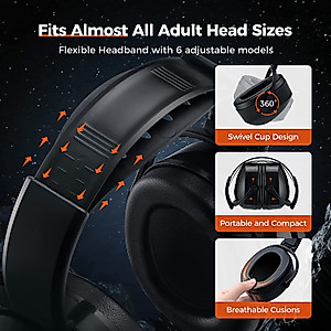 SNR 31dB Noise Blocking Earmuffs, Noise Cancelling Headphones for Autism, Foldable Ear Hearing Protection Ear Muffs with Flexible Headband, Safety Earmuffs for Shooting/Mowing, with Carrying Bag