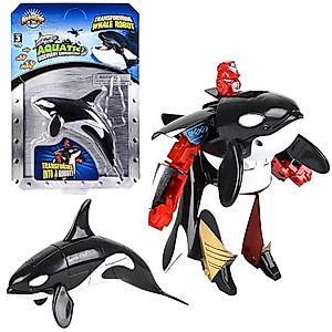 Rhode Island Novelty Safari Discovery Expedition Transforming Orca Whale to Robot Toy, 4 inch Action Figure, Great Gift for Boys and Girls
