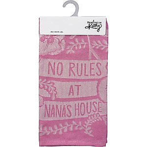 PBK Nana is The Name Spoiling is The Game Kitchen Towel No Rules at Nana's House Dishtowel for Nana Decor, Drying Hands Dishes Kitchenware, Pink