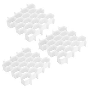 Foraineam 3 Pack Honeycomb Drawer Organizer Plastic Partition Cabinet Clapboard Storage Boxes Closet Organizer Drawer Dividers