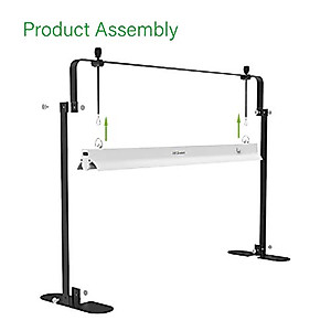 iGrowtek 2ft Grow Light for Seed Starting,LED Grow Lamp for Indoor Plants,Seedling Grow Light with Stand,Seed Starter Light Kit with Natural White Spectrum,Height Adjustable,Iron Frame,ON-Off Switch