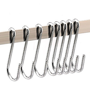 20 Pack Heavy Duty S Hooks Stainless Steel S Shaped Hooks Hanging Hangers for Kitchenware Spoons Pans Pots Utensils Clothes Bags Towers Tools Plants (Silver)