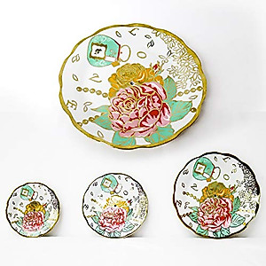 3-Layer Ceramic Cake Stand Dessert Plate Cupcake Fruit Candy Display Tower, Flower Dessert Stand, Children's Birthday Tea Party Baby Shower Serving Tray Small