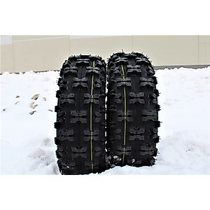 Antego Tire & Wheel - Set of Two 13/4.10-6 Non-Directional 2 Ply Snowblower Tires | Tubeless | ATW-053 | Fits Rim Size: 6x3.25 | Excellent Traction