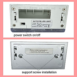 DEEIRAO Home Keyhole Infrared PIR Wireless Auto Sensor Motion Detector LED Light lamp for Kitchen Hallway Stairway Silver