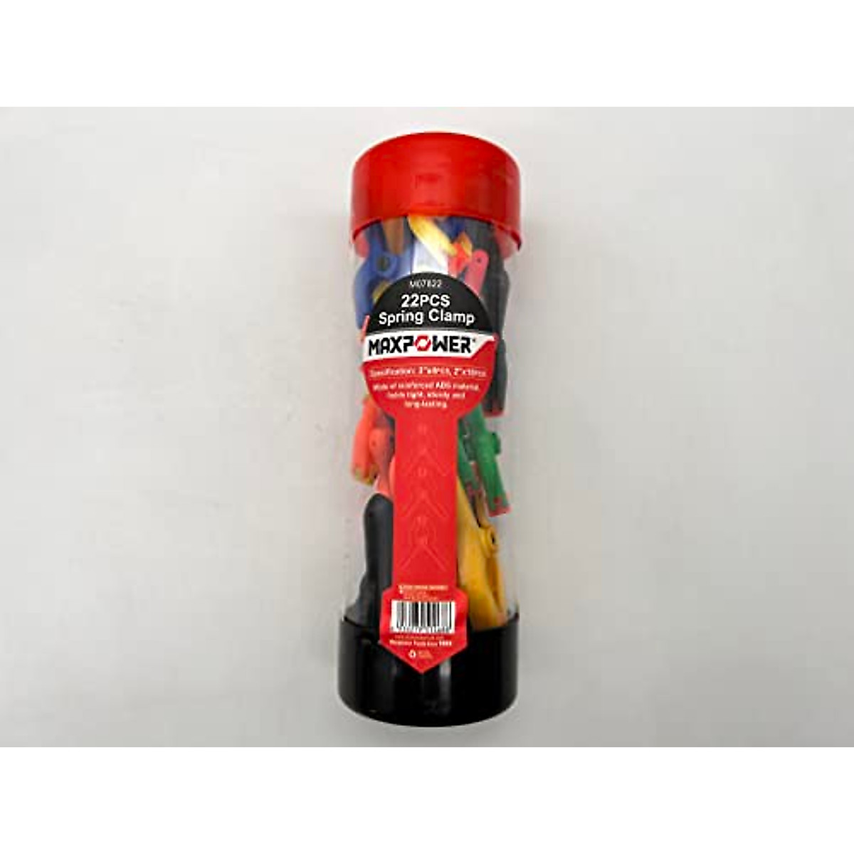 MAXPOWER 22-pieces Spring Clamps, 2-inch Clamps x 18 PCS, 3-inch Clamps x 4 PCS, Plastic Small Mini Clamps for Woodworking Assembly and Photography Backdrop