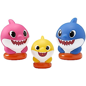 DecoSet Baby Shark Cake Topper, 3-Piece Set with Mom, Dad and Little One, Adorable Decorations with Collectible Figurines