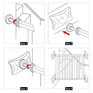 Baby Gate Wall Protector 4 Pack Dog Gates Wall Cups Protect Walls & Doorways from Pet for Child Pressure Mounted Stair Safety Gate- Fit All Safety Gate
