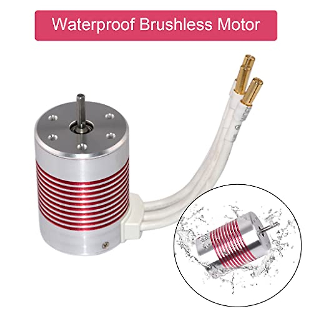 540 Brushless Motor 1/10 3650 5900KV 3.175mm Shaft Waterproof Brushless Motor for 1:10 Scale RC On-Road Car