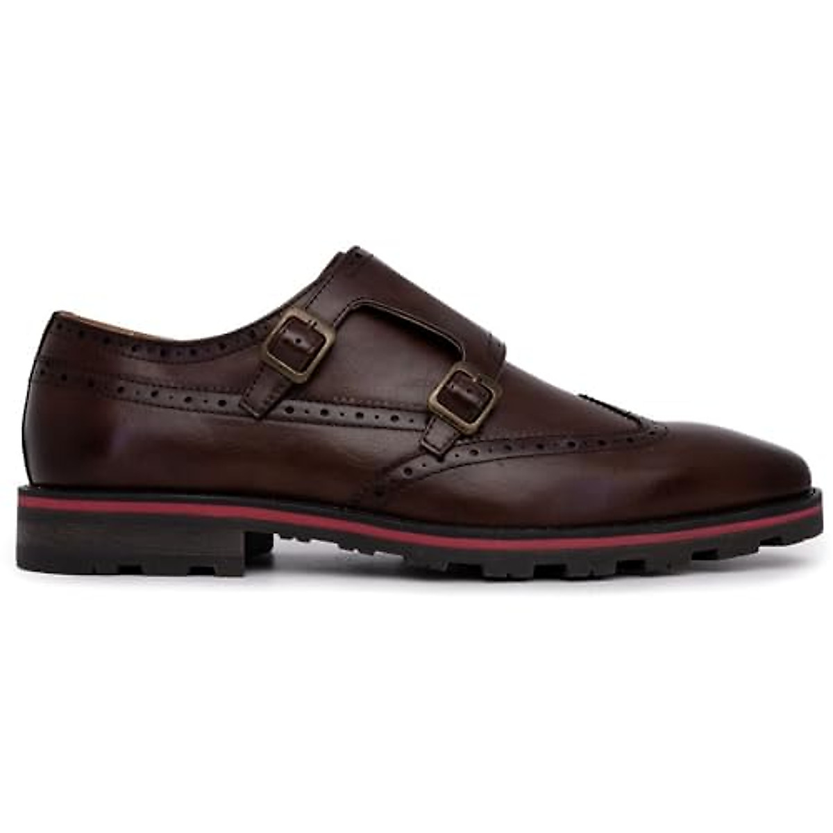Nine West Men's Double Monk Strap Dress Shoes Oxford Shoes for Formal and Office Business Casual Durable & Comfortable-Markis-Brown-12