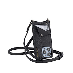 Bandolier Emma Crossbody Phone Case and Expanded Zip Pouch Set - for iPhone 14 Pro Max - Black/Pewter