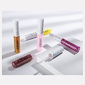 Quxunzzz Liquid Glitter Eyeshadow,Liquid Glitter Eyeliner Metallic Glitter Shimmer Eye Looks Waterproof Long Lasting Quick-Drying Sparkling Eye Shadow Makeup euphoria makeup 11