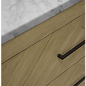 Peyton 36-inch Bathroom Vanity (Carrara/Gray Oak): Includes Gray Oak Cabinet with Stunning Carrara Marble Countertop and White Ceramic Sink