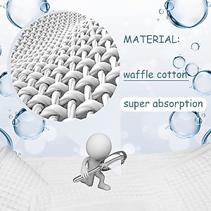 Bleu Bath (3 Pack Adjustable Facial Makeup Headband with Magic Tape Pure Natural Terry Waffle Sweat-Absorbent Facial Spa Headband Facial Washing Shower Wrap Yoga Sports Hairband (Waffle White)