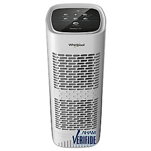 Whirlpool Whispure WPT60P, True HEPA Air Purifier, Activated Carbon Advanced Anti-Bacteria, Ideal for Allergies, Odors, Pet Dander, Mold, Smoke, Smokers, and Germs, Medium, White