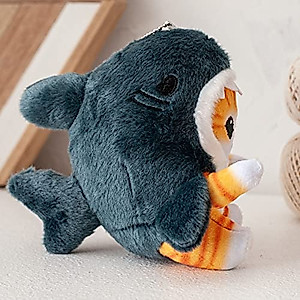 Cute Shark Cat Animal Plush Toy, Cat Face Shark Plush Pillow, Kawaii Soft Plush Cute Shark Cat for Adult Girl Boy Gift （5"）