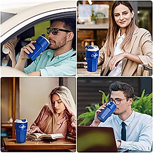 Stainless Steel Tumbler, Vacuum Insulated Tumbler,Coffee Travel Mug,Coffee Tumbler-Spill Proof with Lid - Travel Thermos Cup for Keep Hot/Ice Coffee,Tea and BeerBl,16oz,Klein Blue