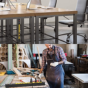 CRST 10-Outlet Heavy Duty Power Strip Surge Protector Metal Power Bar with 2 USB with Long Cord