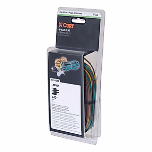 CURT 57220 4-Pin Flat Wiring Harness for Rewiring Trailer, Includes 20-Foot Wires