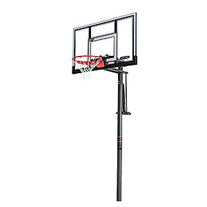Lifetime 90962 Power Lift Adjustable In-Ground Basketball Hoop with Basketball, 54-Inch, Polycarbonate