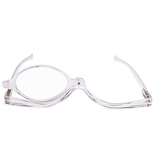 EYEGUARD Readers 2 Pack Magnifying Makeup Glasses Eye Make Up Spectacles Flip Down Lens Folding Cosmetic Womens Reading Glasses +2.50