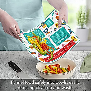 Cut N' Funnel Quick Conversion Measurement Chart on Flexible Cutting Board Mat Made in the USA of BPA Free Food Grade Plastic