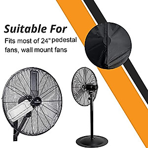 Industrial Fan Cover, Heavy Duty Waterproof Fan Covers for 24" Stand Pedestal Fan, Wall-Mounted Fan and Outdoor/Patios Use Fans, 1 pack